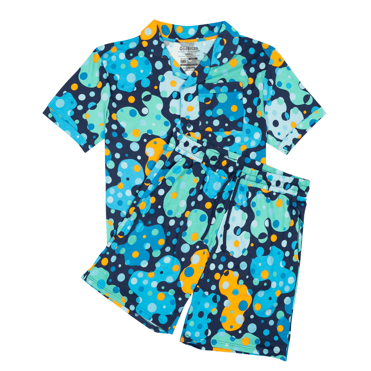 Space Balls - Modal Men's Short Button Up Pyjamas Set