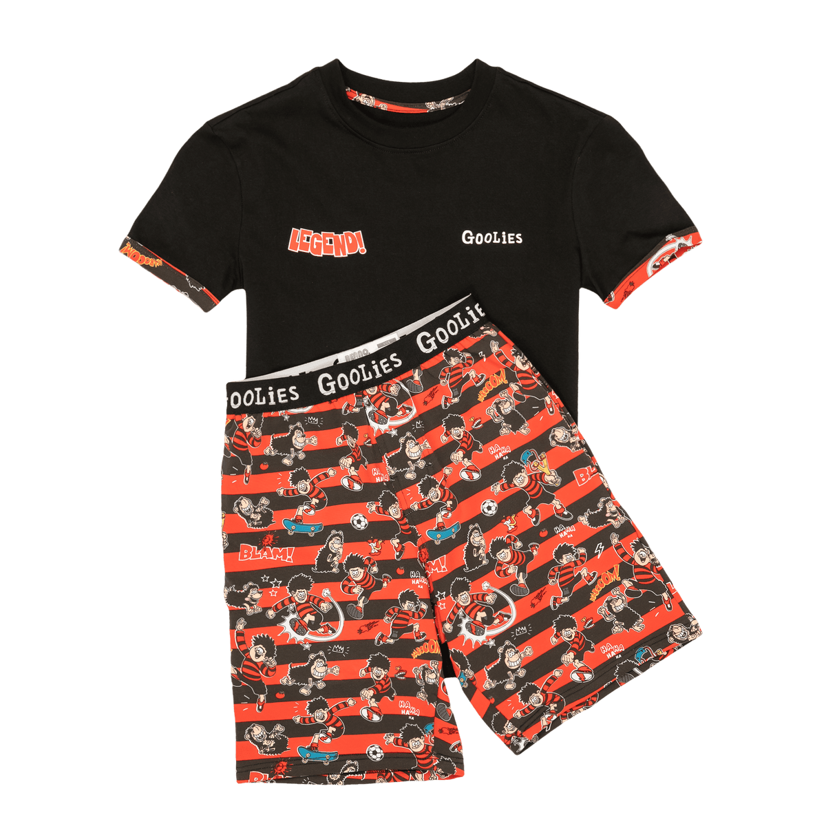 Beano Black and Red - Kids Short Pyjamas Set (T-Shirt & Shorts)