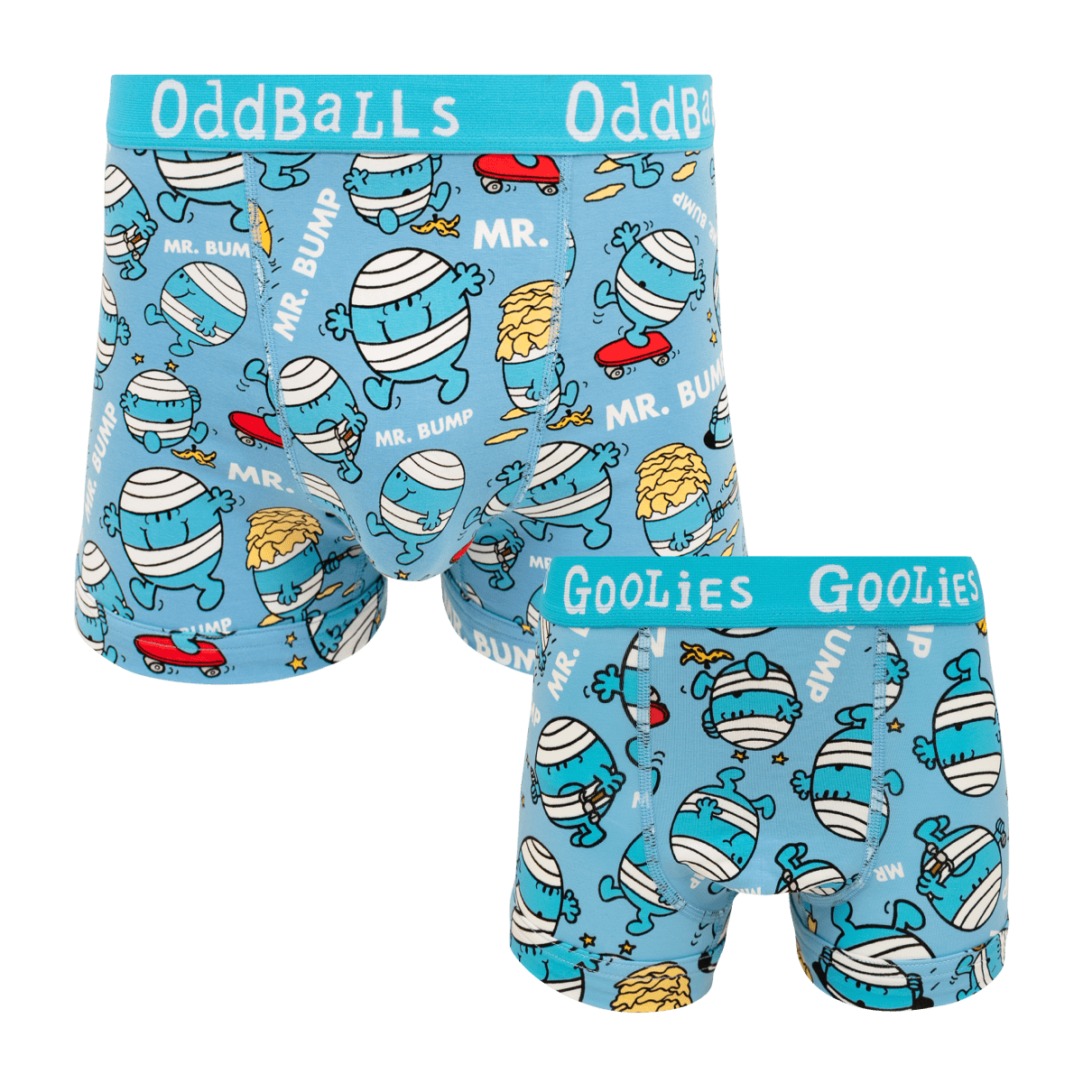 Mr Bump - Mr Men - Dad & Lad Boxer Shorts Bundle