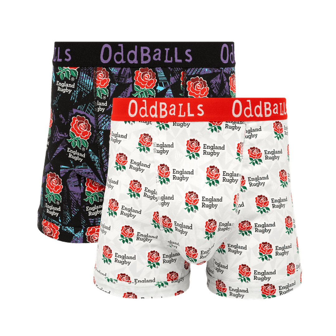 England Rugby Union 25/26 Bundle - Mens Cotton Boxer Shorts 2 Pack